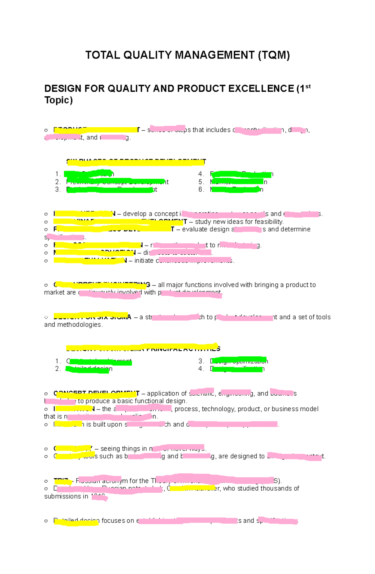 Total Quality Management - TOTAL QUALITY MANAGEMENT (TQM) DESIGN FOR ...