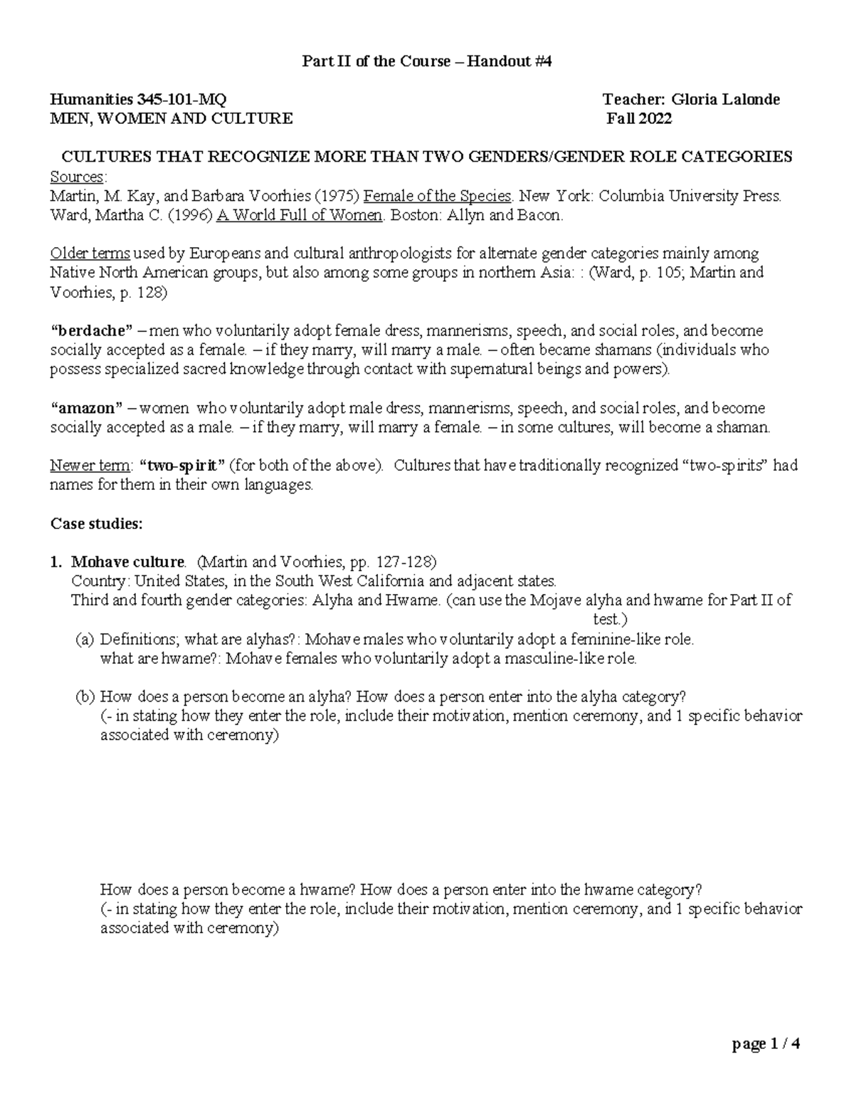 101 Part Two Handout 4 - Part II of the Course – Handout # Humanities ...