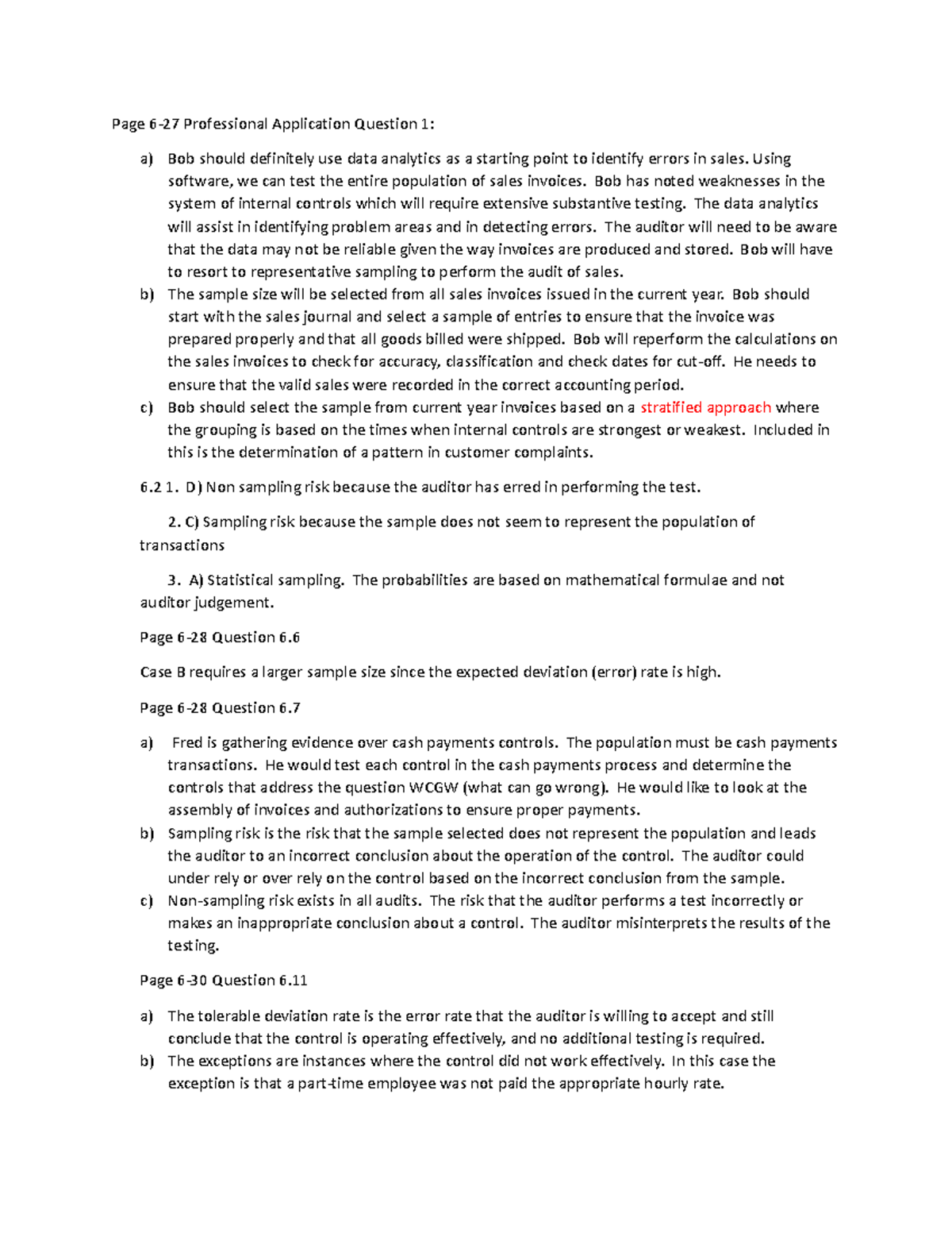 Chapter 6 and 7 answers - Page 6-27 Professional Application Question 1 ...