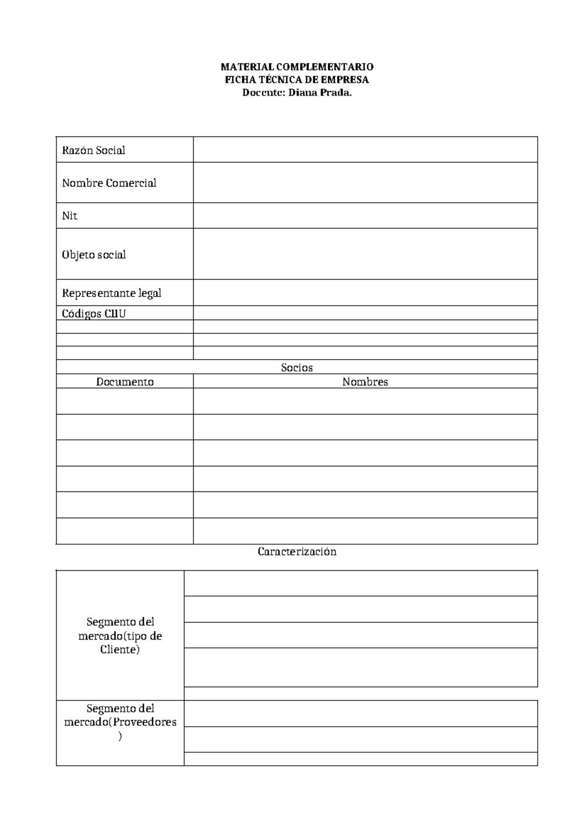 Ficha DE Empresa - dfghj - MATERIAL COMPLEMENTARIO FICHA TÉCNICA DE ...