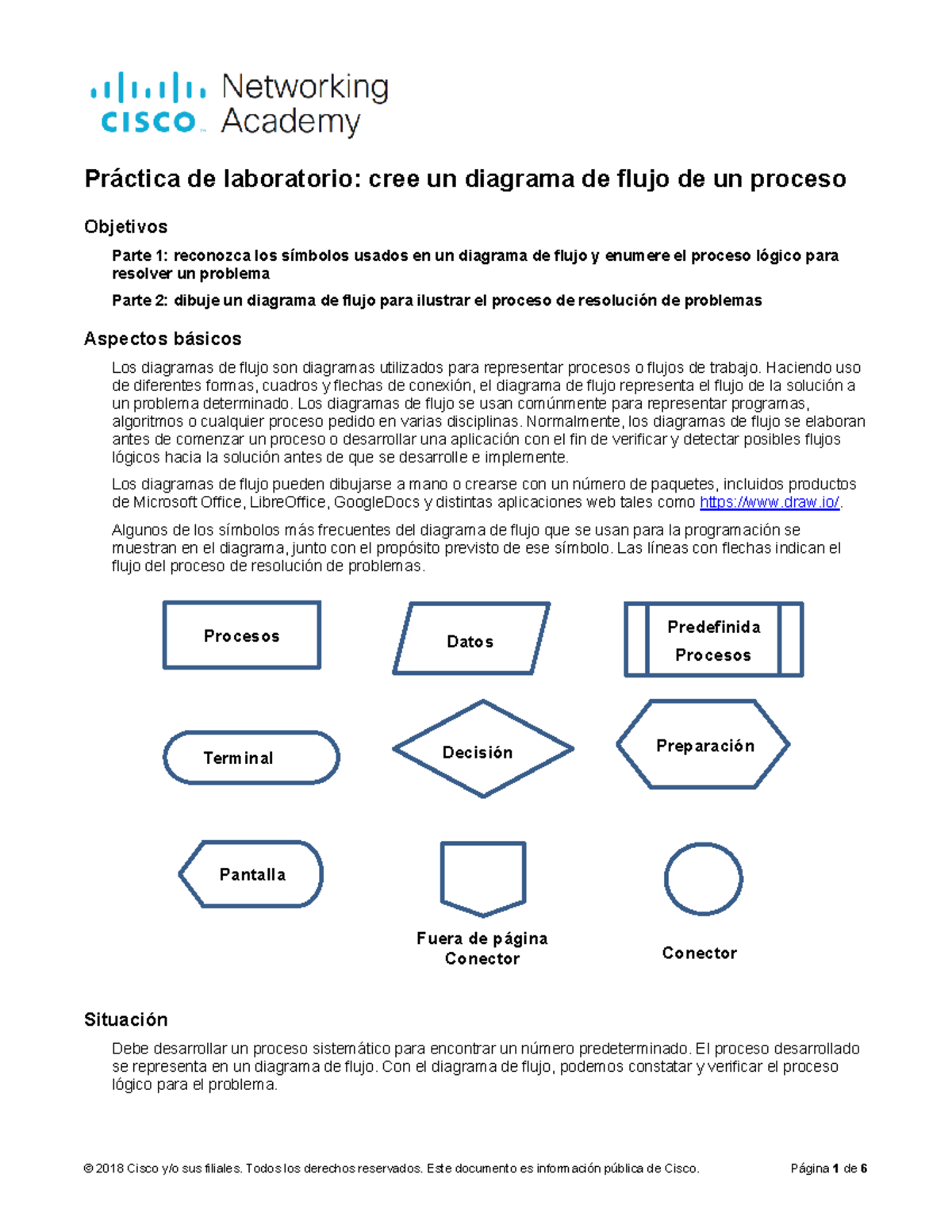2.1.1.8 Lab - Creating a Process Flowchart - Objetivos Parte 1 ...
