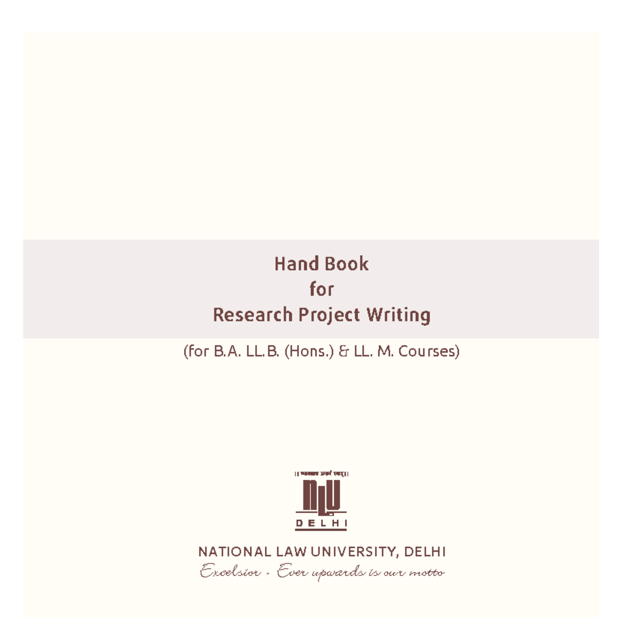 Writing Research paper proposal - Hand Book for Research Project ...
