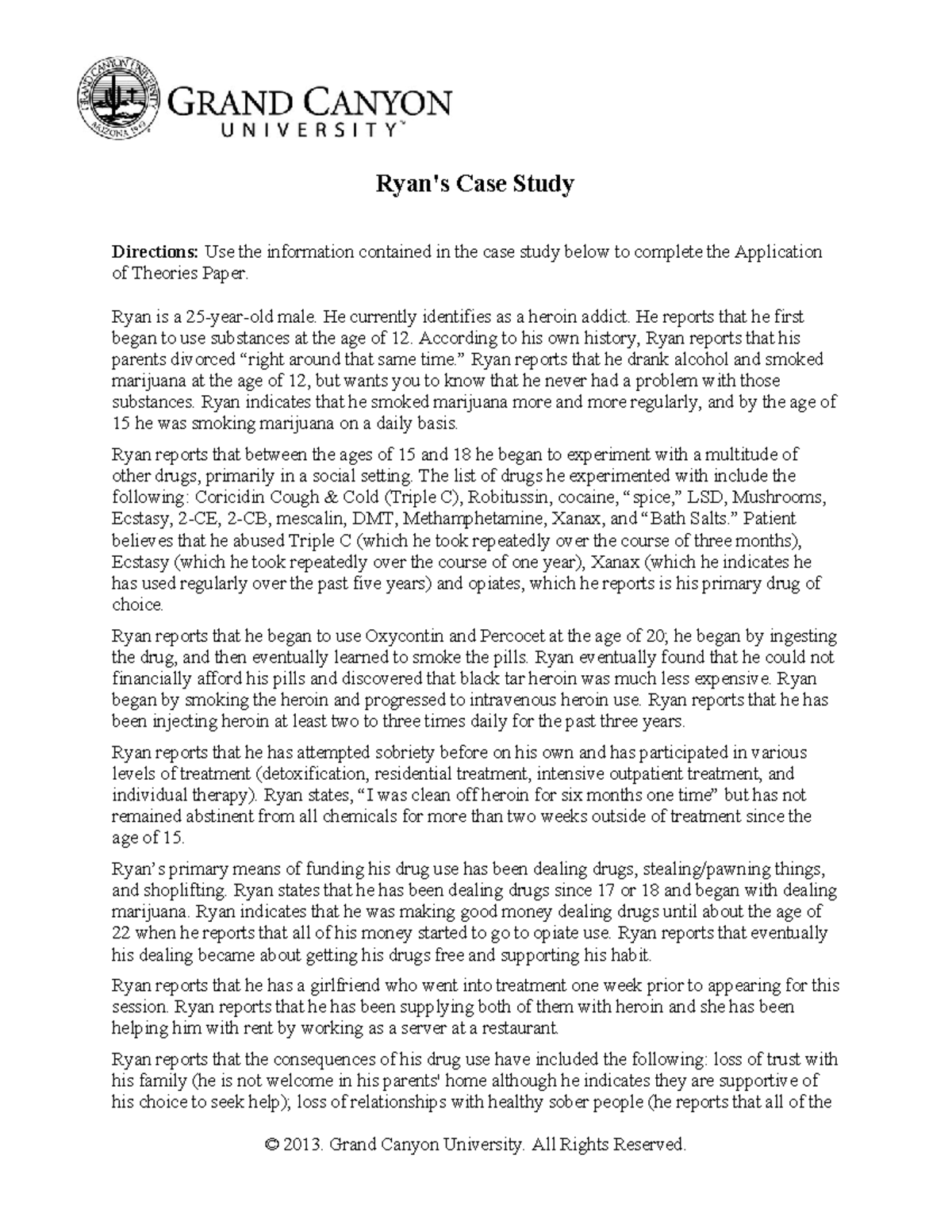 PCN 365 RS Ryans Case Study - Ryan's Case Study Directions: Use the ...