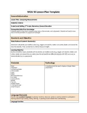Task 1 Elementary Science Methods - 5E Lesson Plan Template General ...