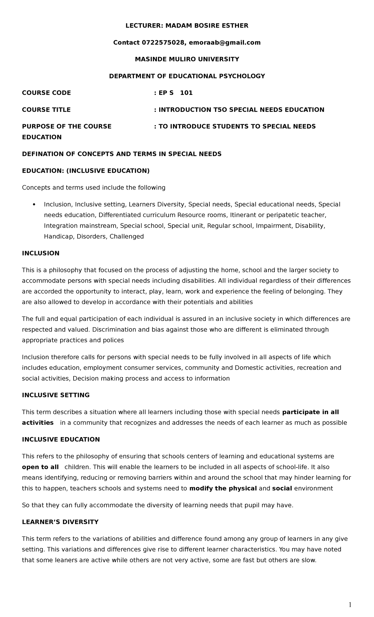 EPS 101 module - This are approved and legal lecture notes and revision ...