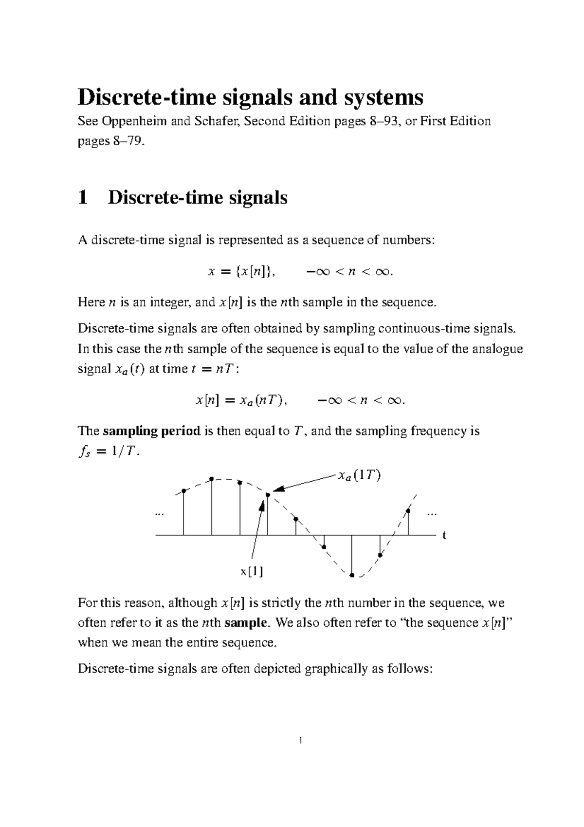 02 dts - Notes - Discrete-time signals and systems See Oppenheim and ...