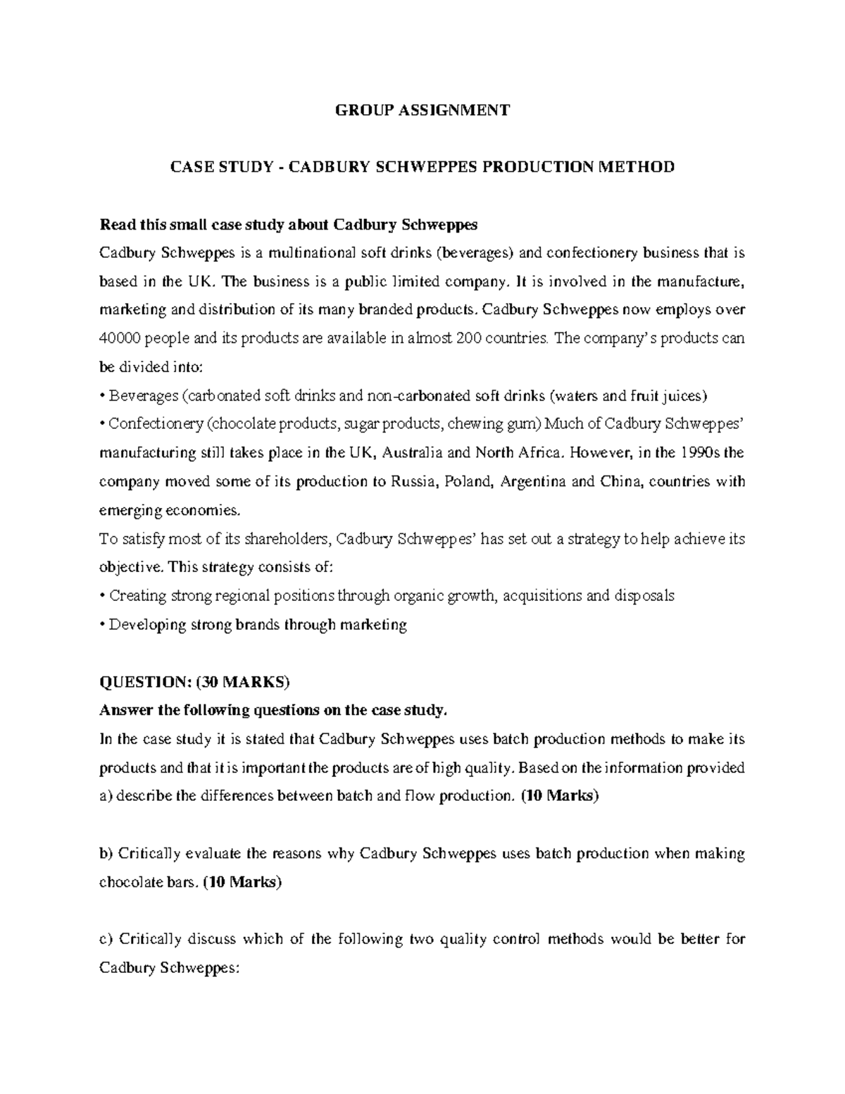 POM CASE Study - reading material - GROUP ASSIGNMENT CASE STUDY ...