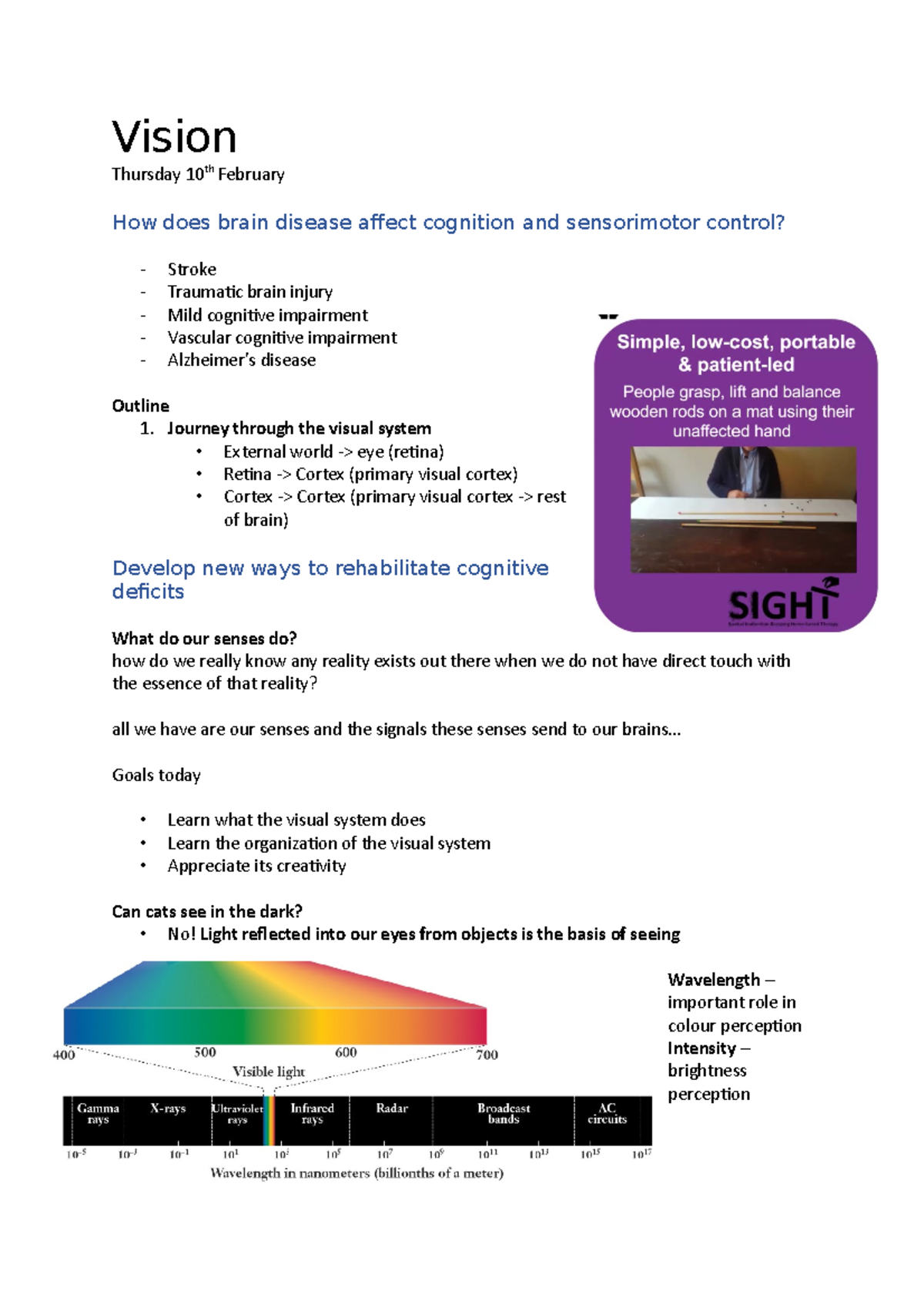 Vision In Psychology - Vision Thursday 10th February How does brain ...