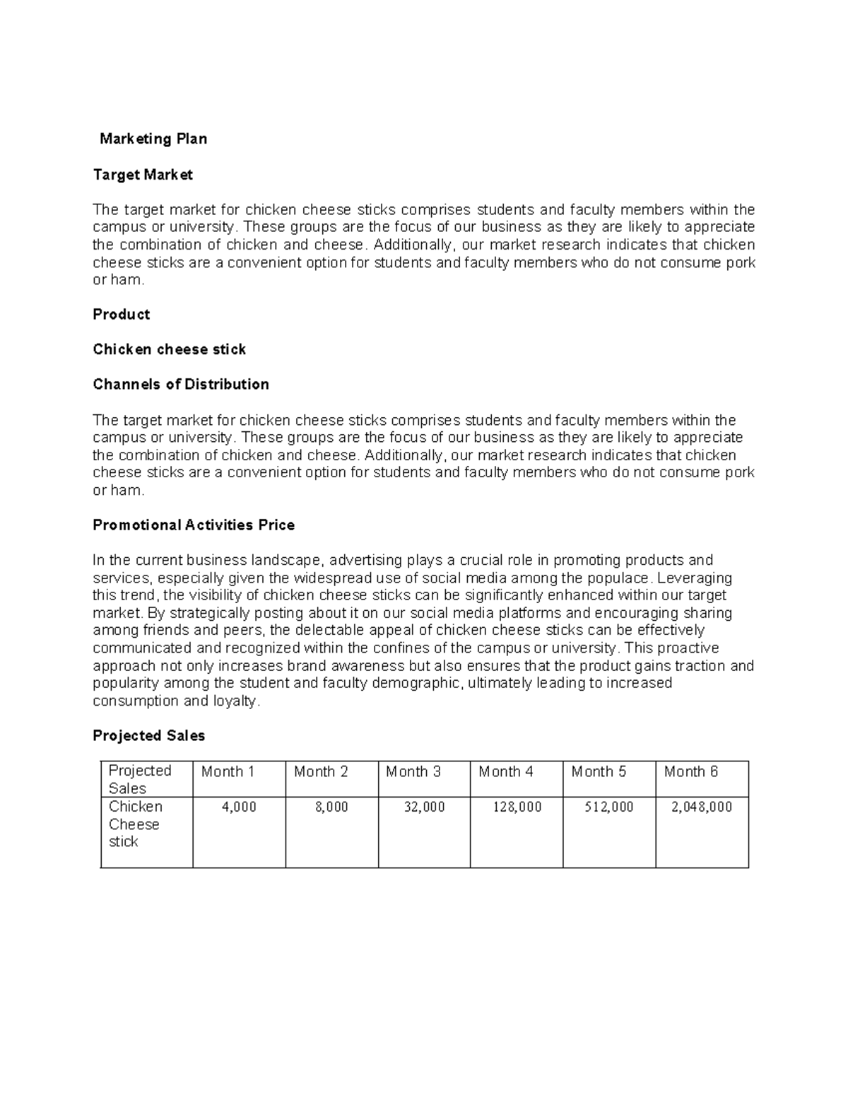 Entrep Business PLAN - Marketing Plan Target Market The target market ...