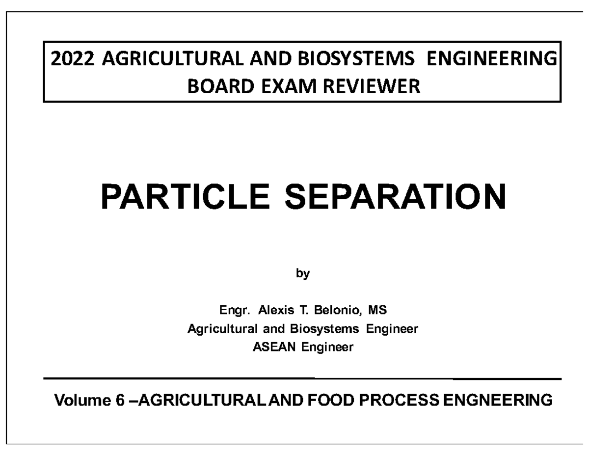 2021 - AFPE - PPT - Chap10 - Particle Separation - PARTICLE SEPARATION ...