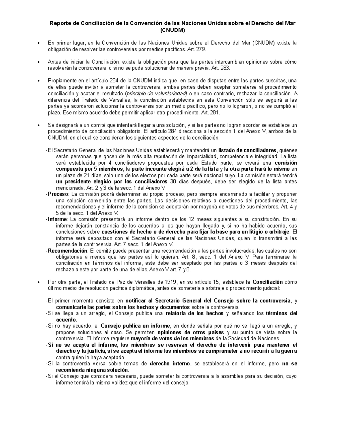 Derecho del MAR-Conciliación - Reporte de Conciliación de la Convención ...