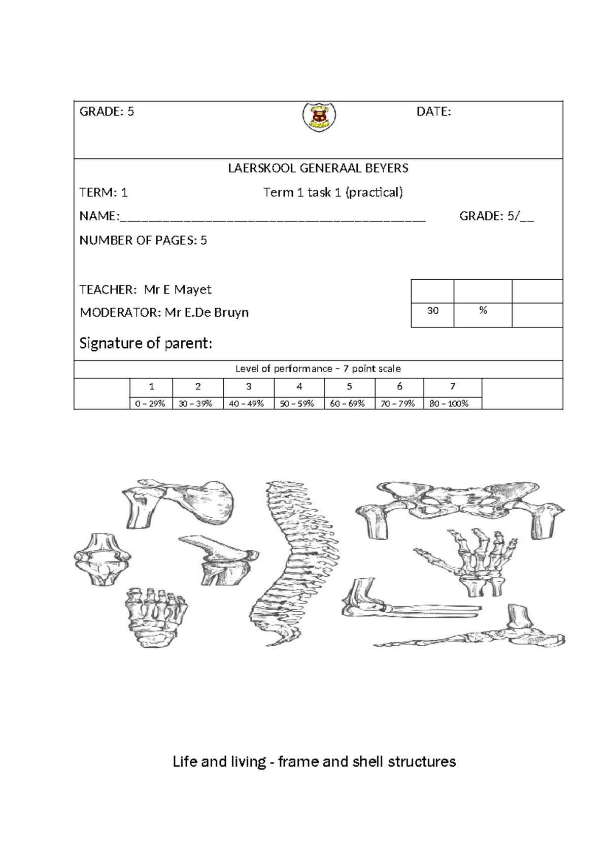 Ns t1 t1 juffrou - grade 5 ns projects - GRADE: 5 DATE: LAERSKOOL GENERAAL BEYERS TERM: 1 Term 1 ...