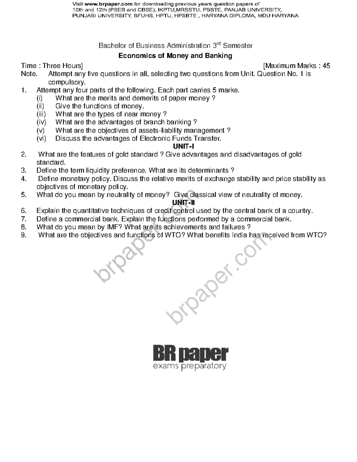 EMB(3rd)Dec2017 - Of great use - Bachelor of Business Administration 3 rd Semester Economics of ...