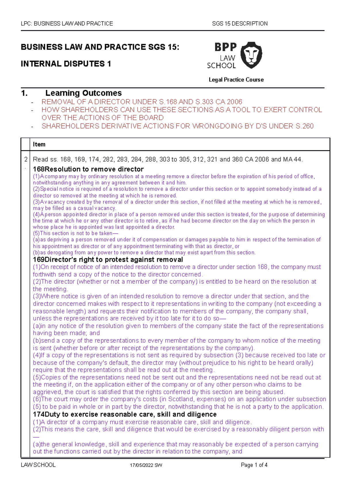 Ddddblp SGS 15 Description 22-23 - BPP - Studocu