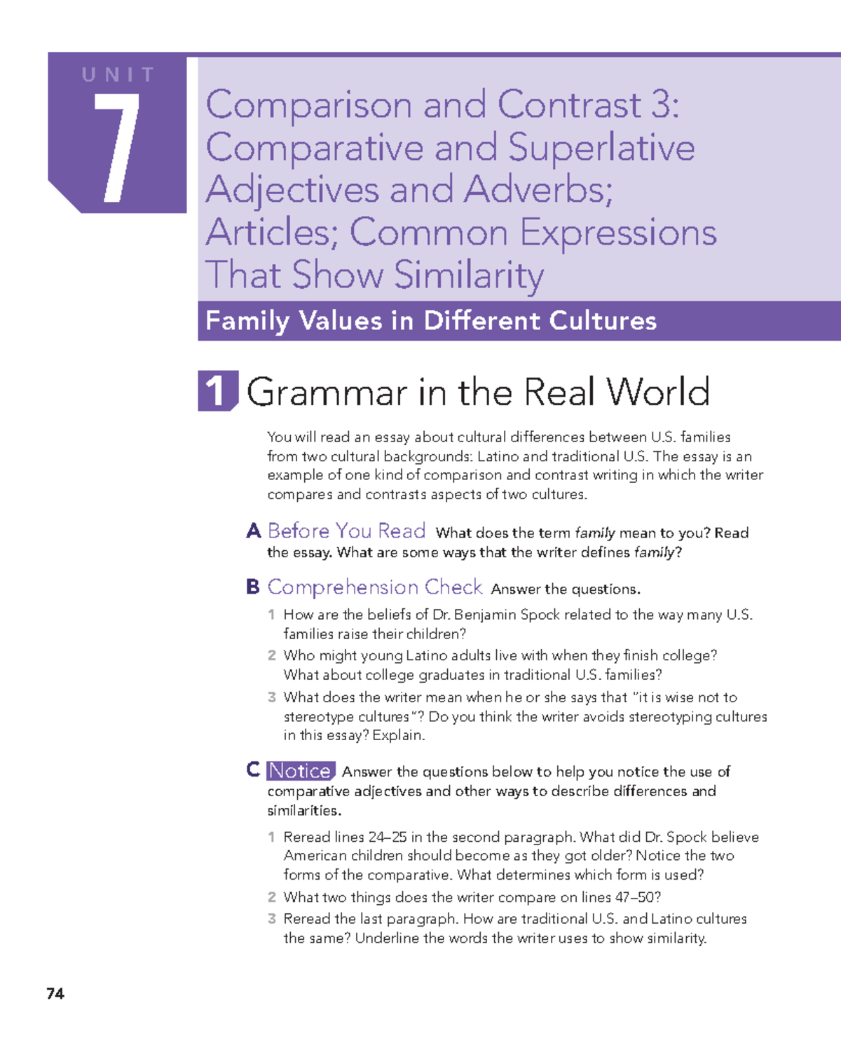 Grammar and Beyond Essentials 4 U07 - Comparison and Contrast 3 ...