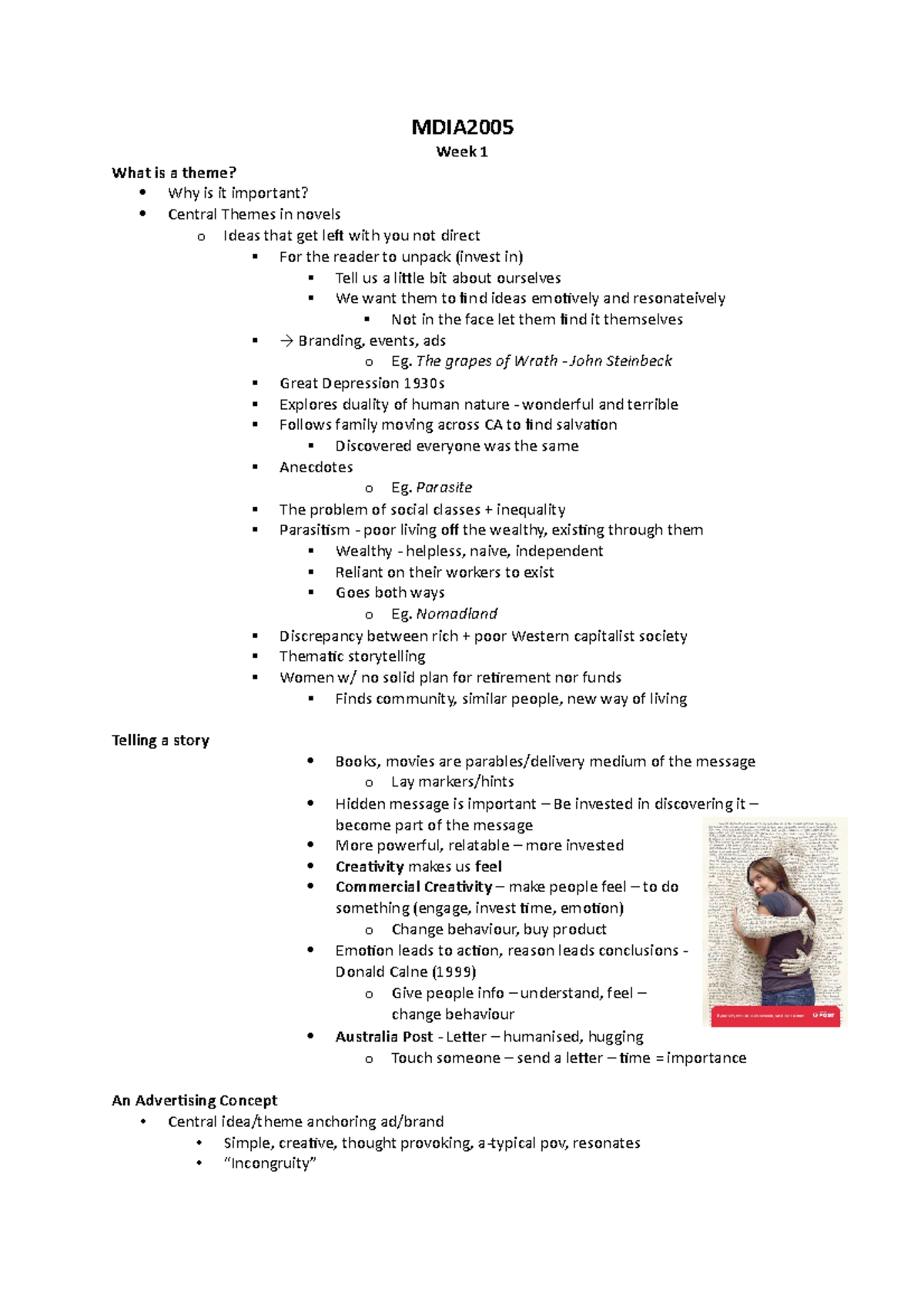 Week 1 - In-depth notes from week 1 of mdia2005 course from 2022 term 1 ...