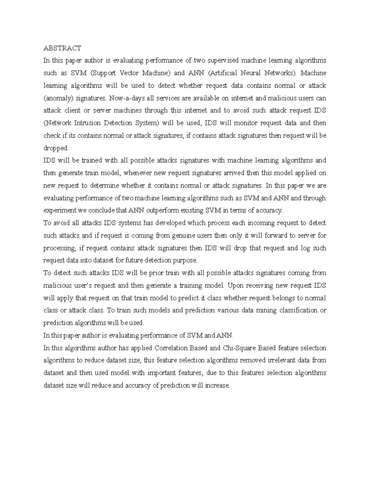 Abstract - noneed - ABSTRACT In this paper author is evaluating ...