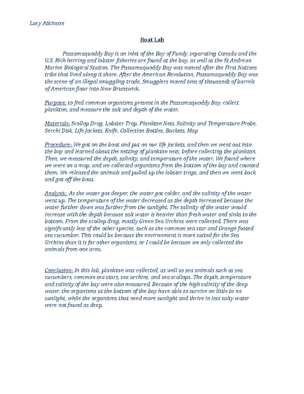 Boat Lab - Boat Lab Passamaquoddy Bay is an inlet of the Bay of Fundy ...