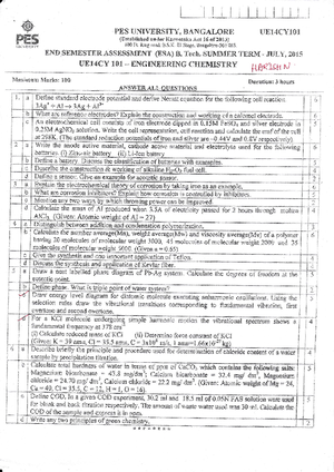 UE17CY101B - Previous year question paper. - PES UMVERSITY RN PES ...