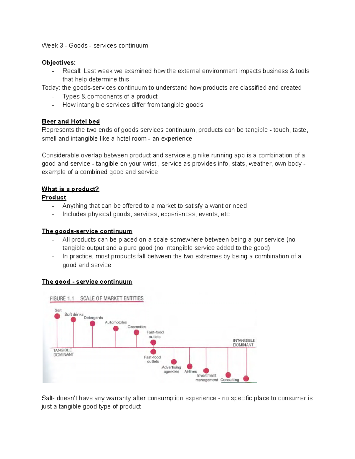 Marketing insights - Week 3 - Week 3 - Goods - services continuum ...