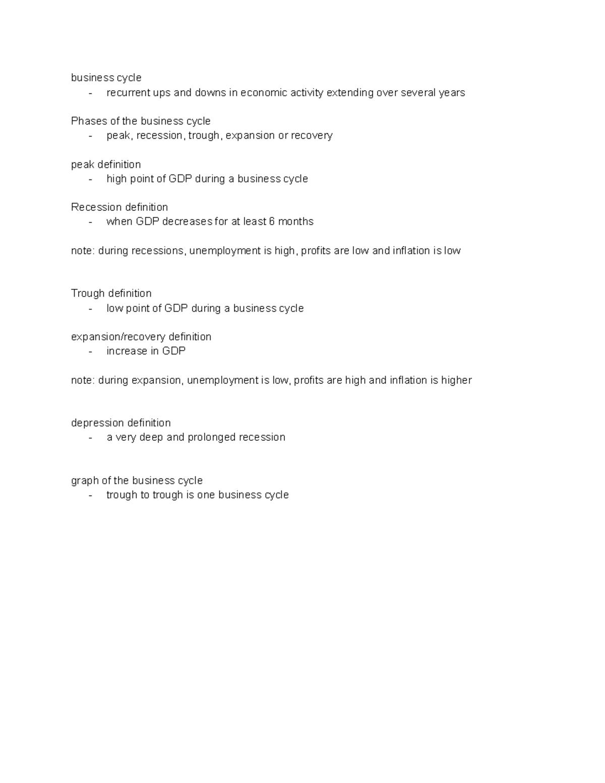 Chapter 11 - the business cycle, unemployment, and inflation - business ...
