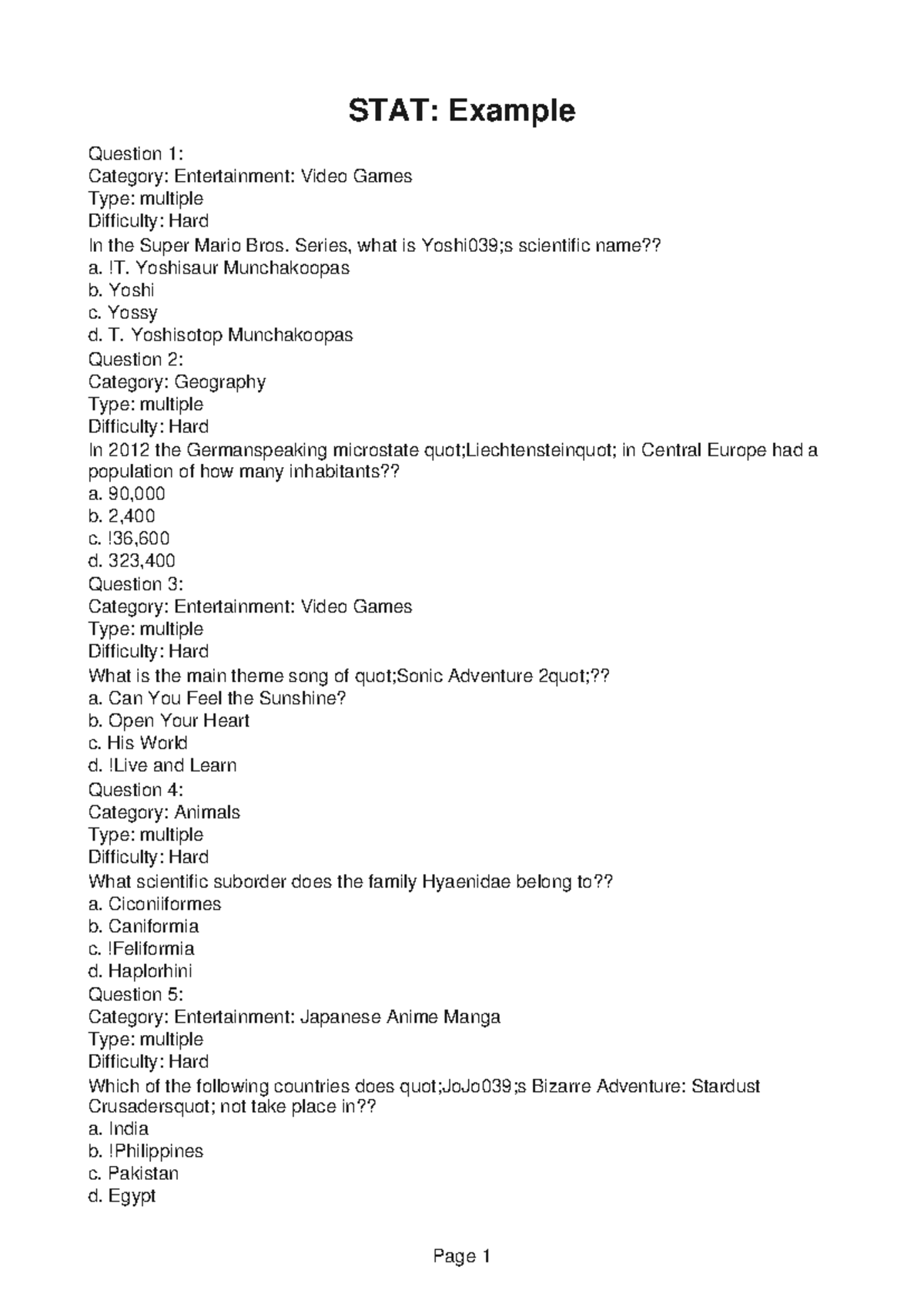STAT260-Presentation-2 - STAT: Example Question 1: Category ...