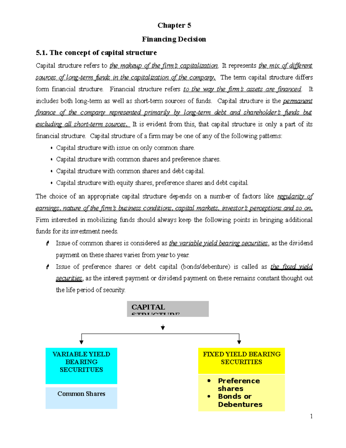 5-Chapter 5-Financing Decision - Chapter 5 Financing Decision The ...