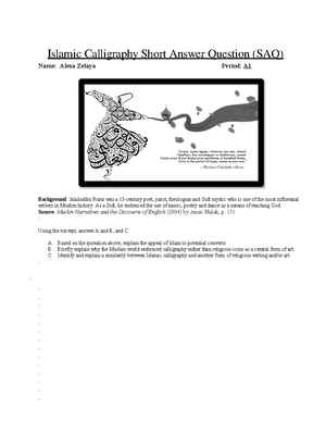 Webquest Islam Assignment - WEBQUEST – ISLAM Use the links and text to ...