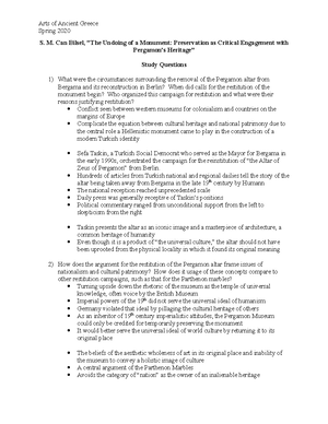 Study Questions Kouros and Kore Assignment - Arts of Ancient Greece ...