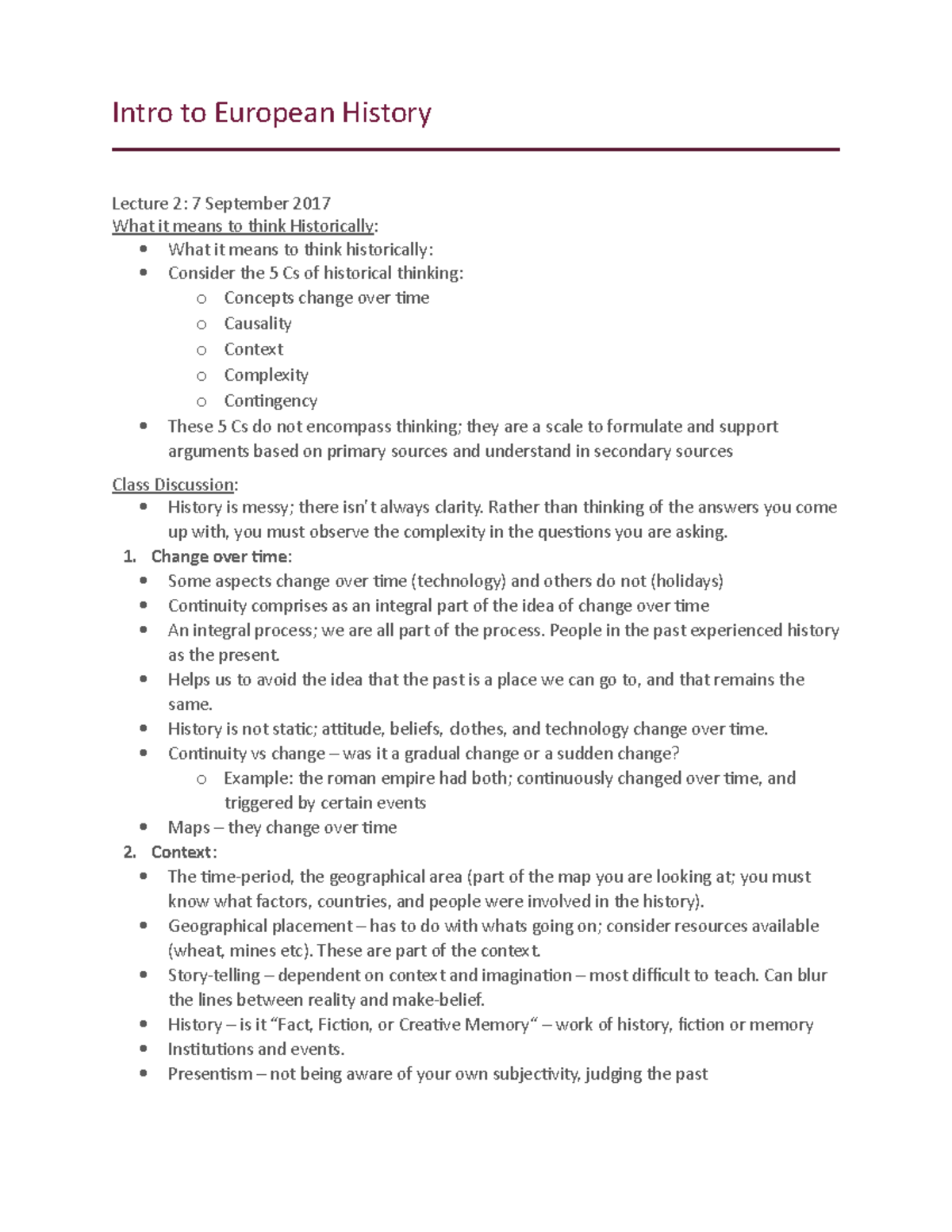 Intro to European History - Intro to European History Lecture 2: 7 ...