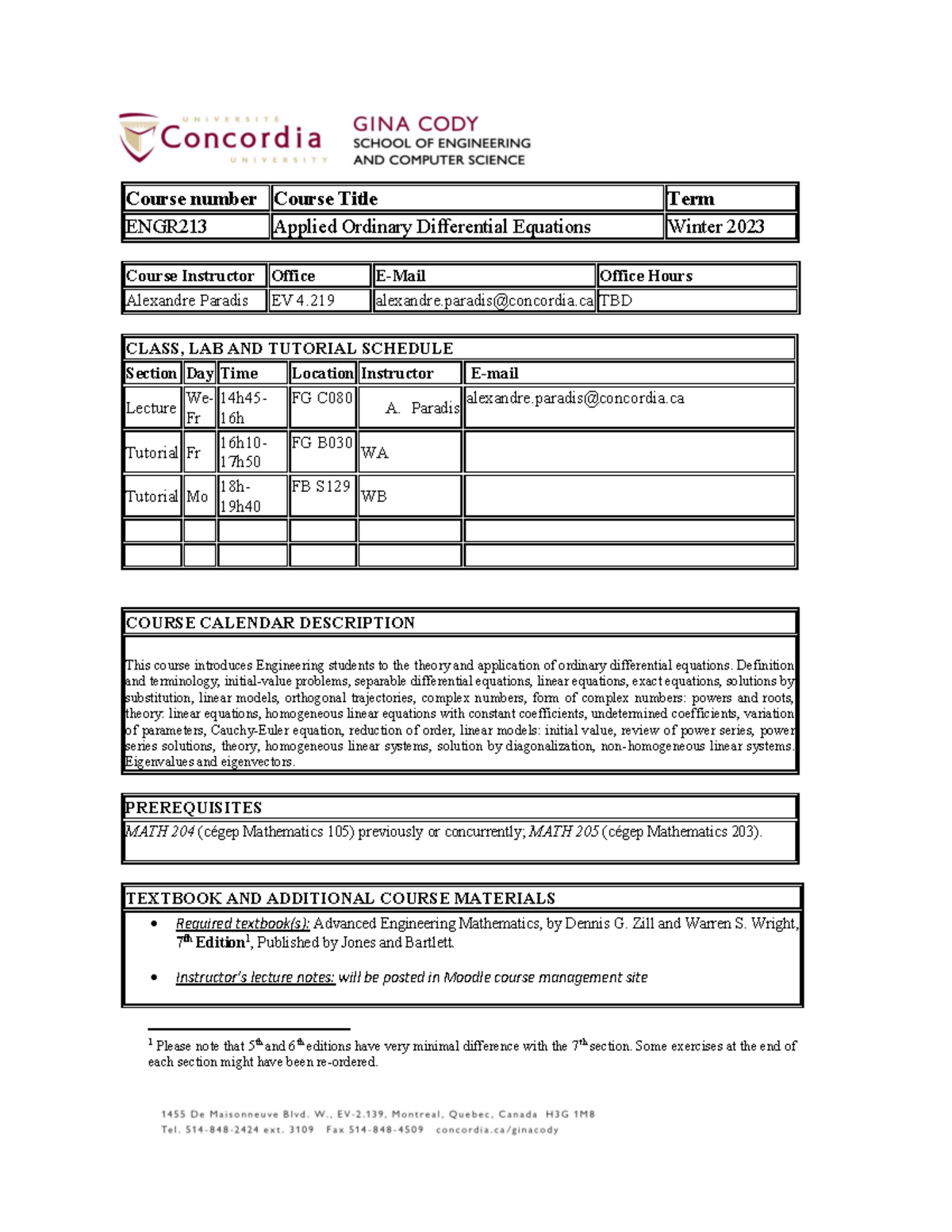ENGR 213 Outline - Course number Course Title Term ENGR213 Applied ...