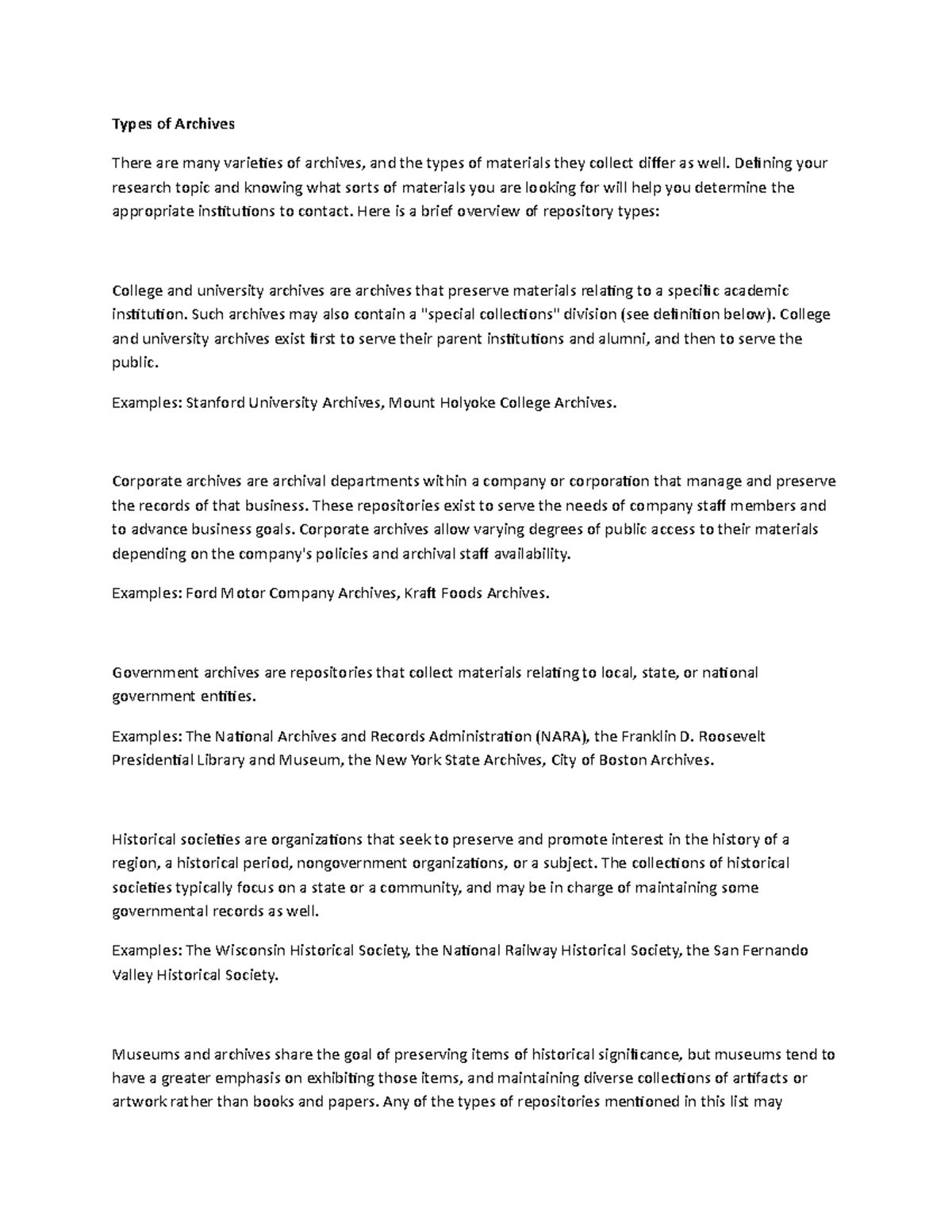 Types of Archives that you should know - Administrations of Archives ...