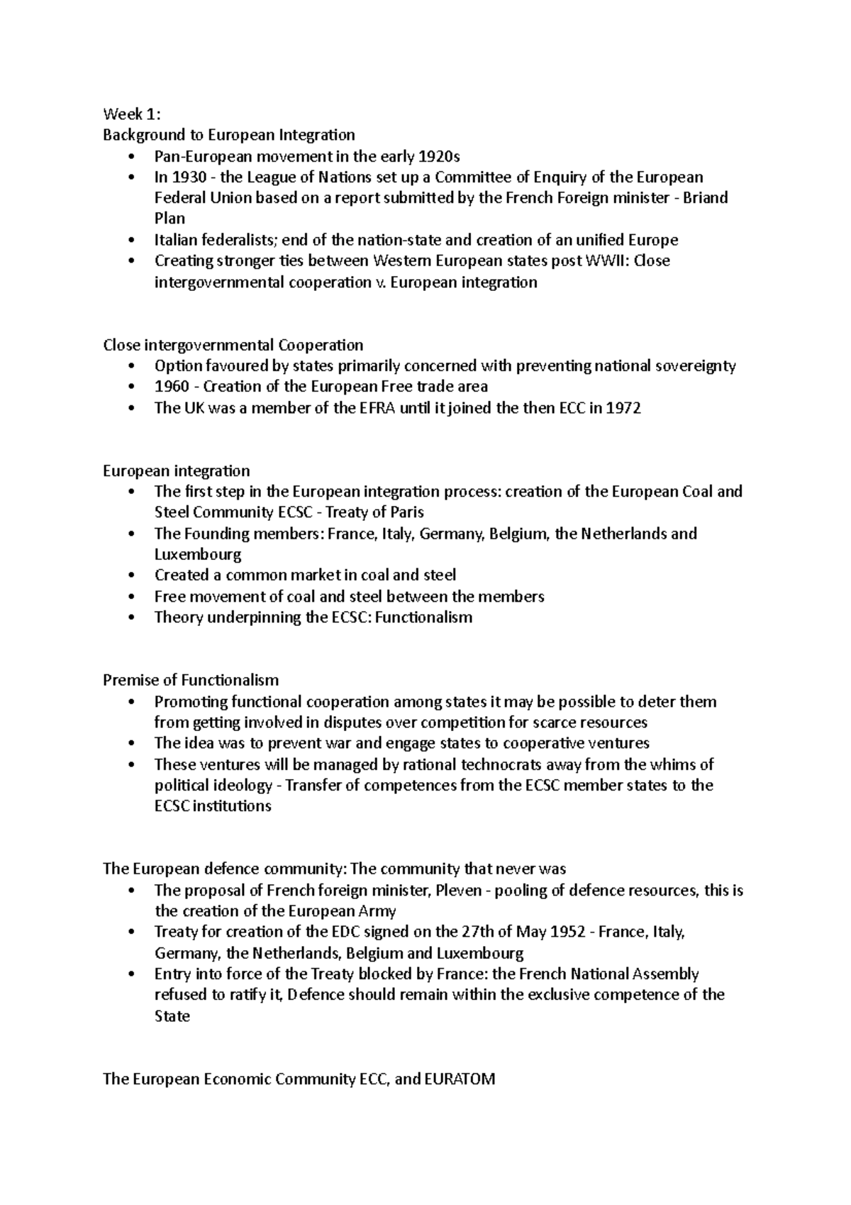 EU 1-4 - EU weeks 1-4 lecture notes with additional notes - Week 1 ...