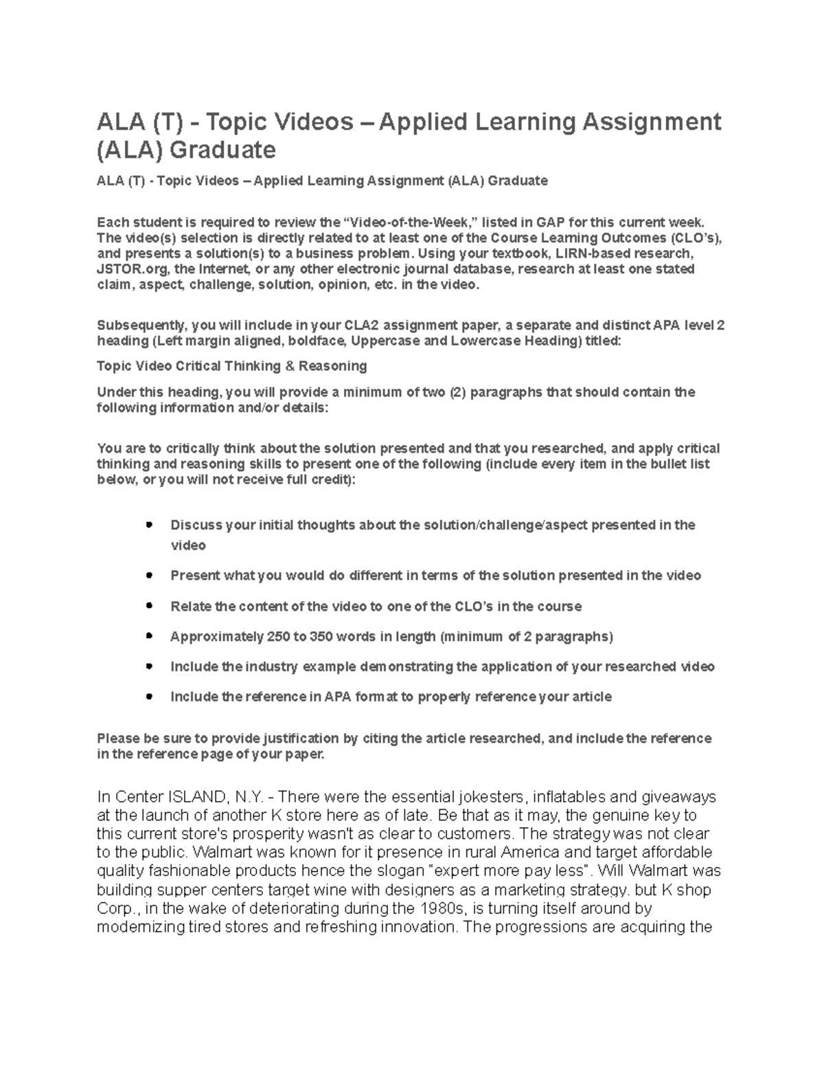 WK 7 ALA - business Artificial Intelligence - ALA (T) - Topic Videos ...