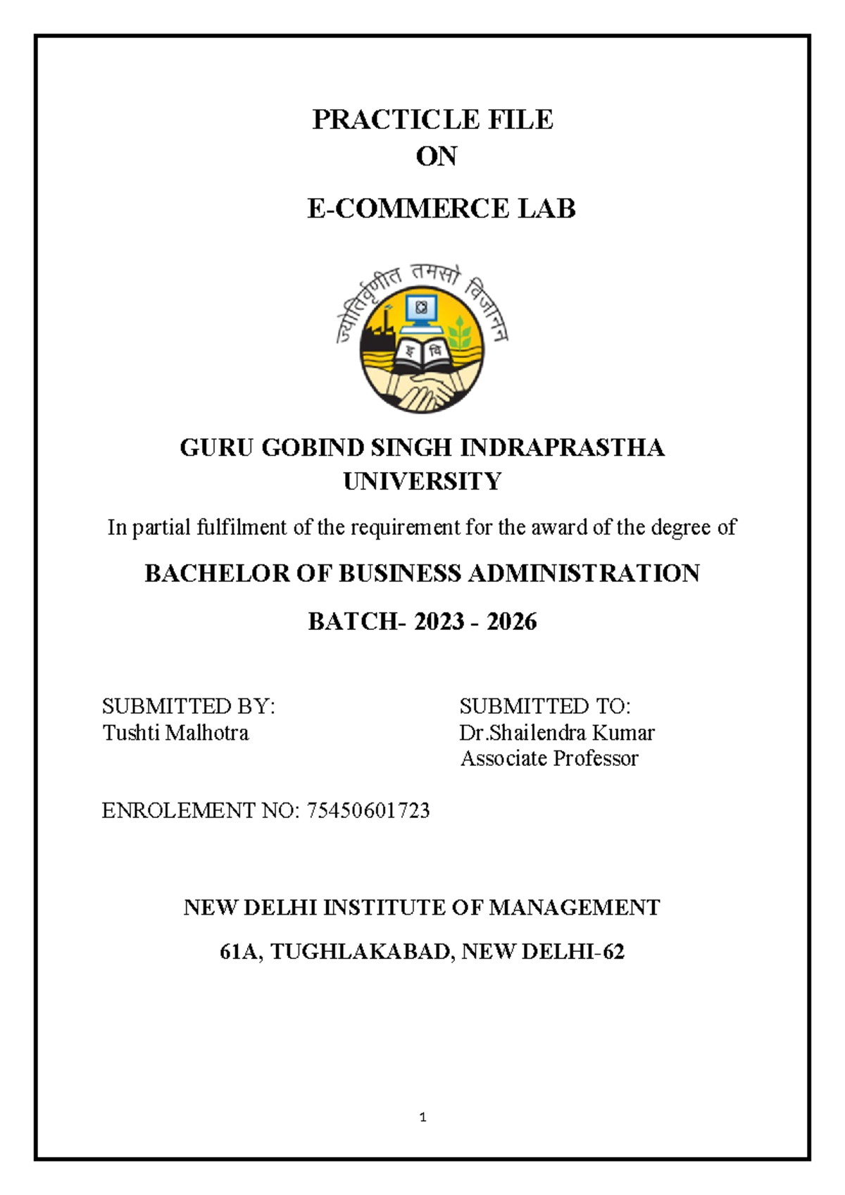 E-Commerce Practicle File - PRACTICLE FILE ON E-COMMERCE LAB GURU ...