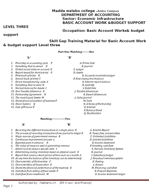 Exam 3-1 - COC - Level Three: Worksheet Three Project One: Process ...