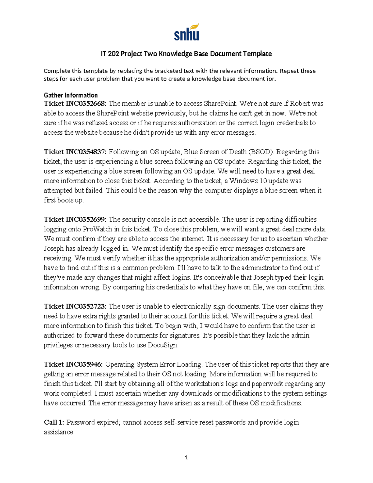 Anolay Carrion - IT 202 Project Two Knowledge Base Document Template ...