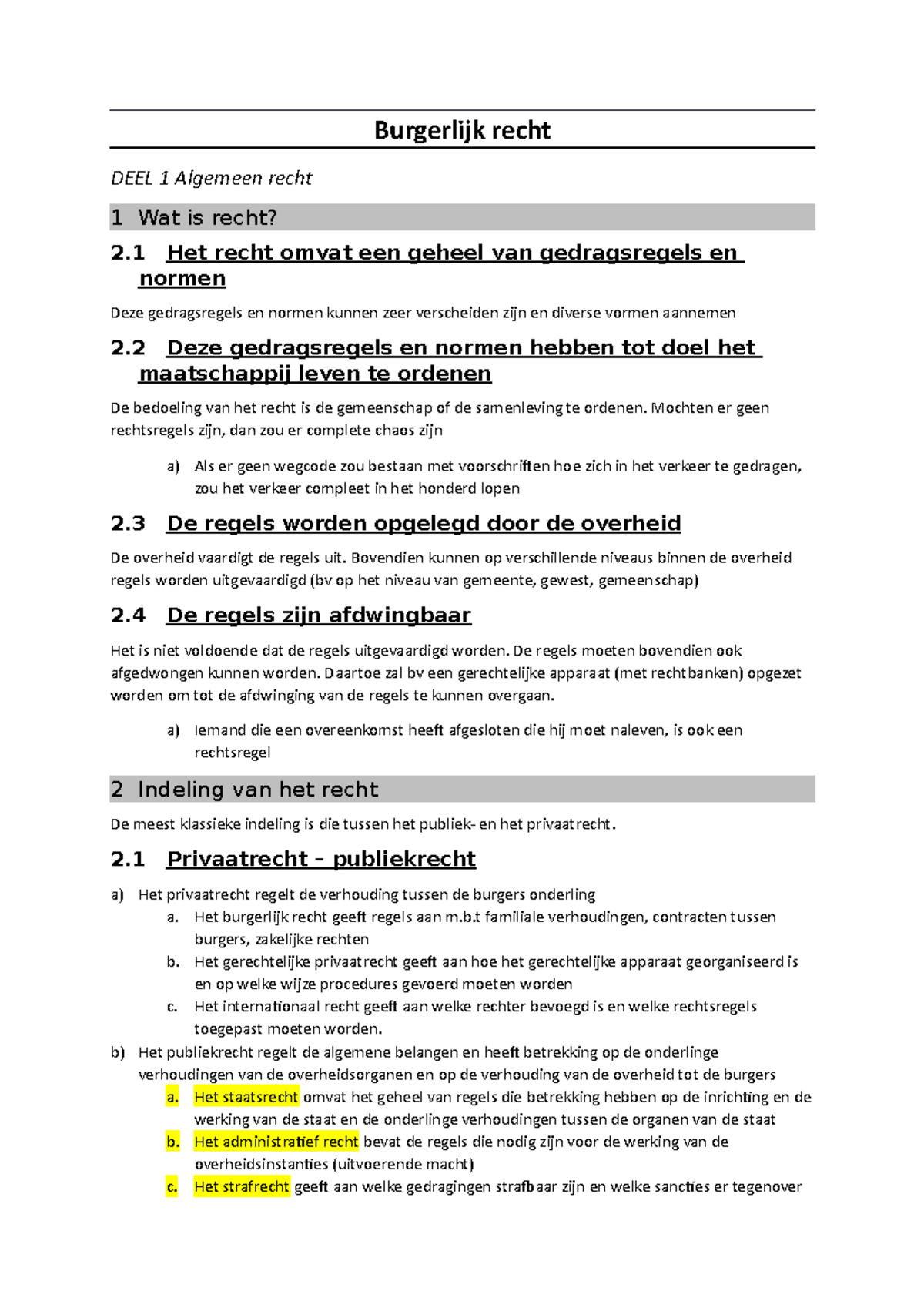 Burgerlijk recht samenvatting hoofdstuk 1 tot hoofdstuk 5 - Burgerlijk ...