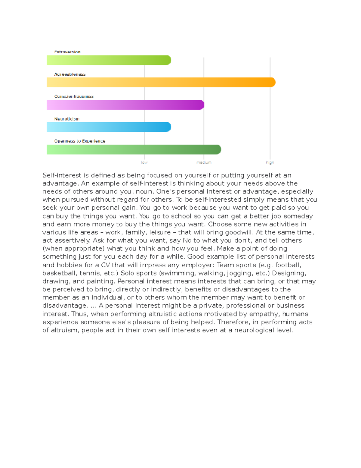 Self - asa - Self-interest is defined as being focused on yourself or ...