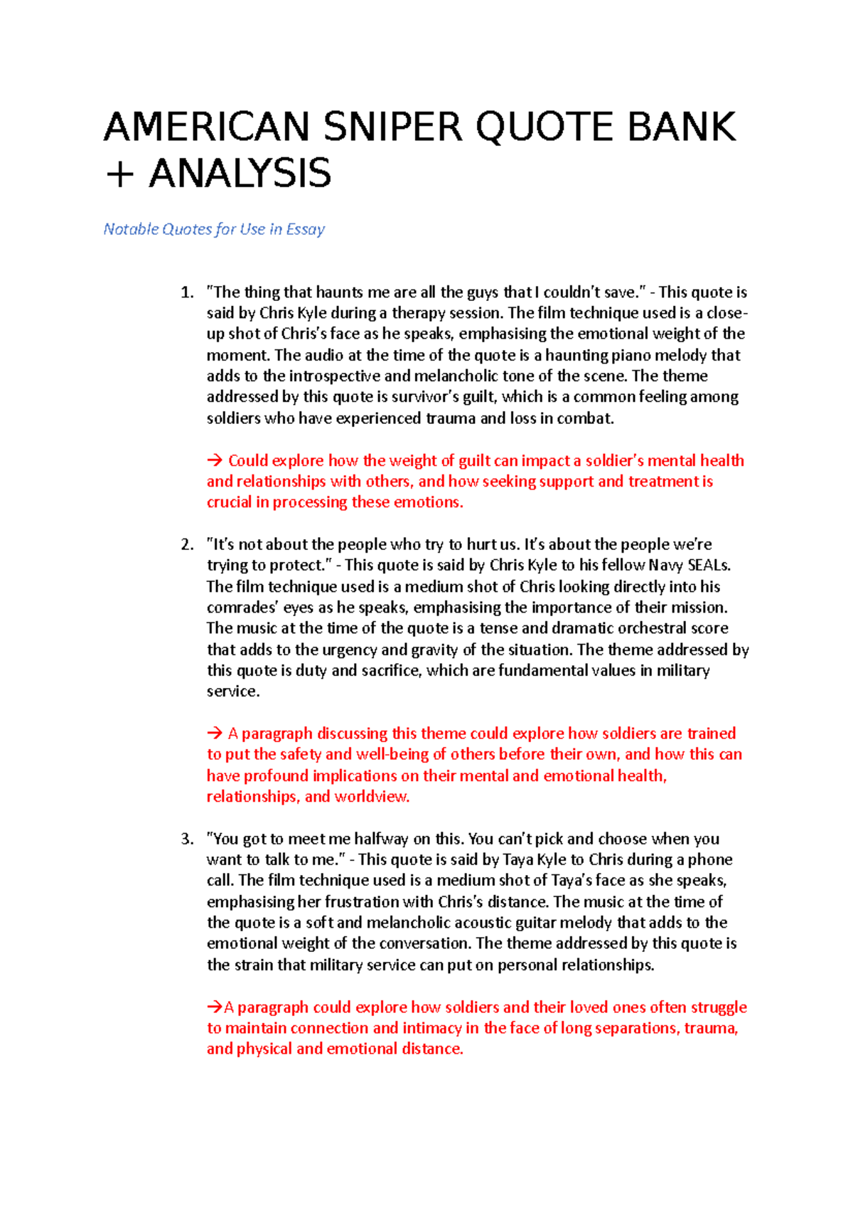 American Sniper Quote BANK - AMERICAN SNIPER QUOTE BANK + ANALYSIS ...