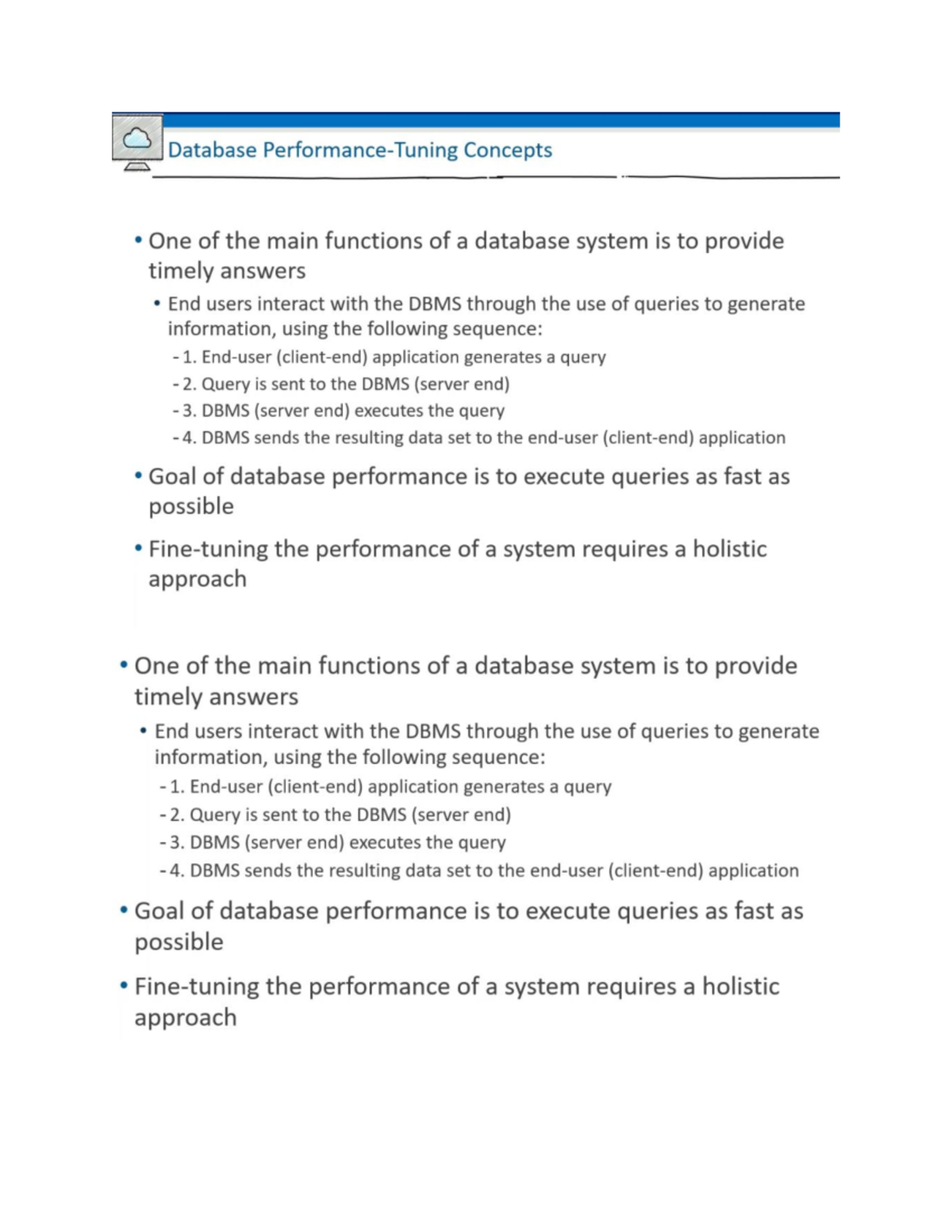 Performance - notes - DBAS4002 - Studocu