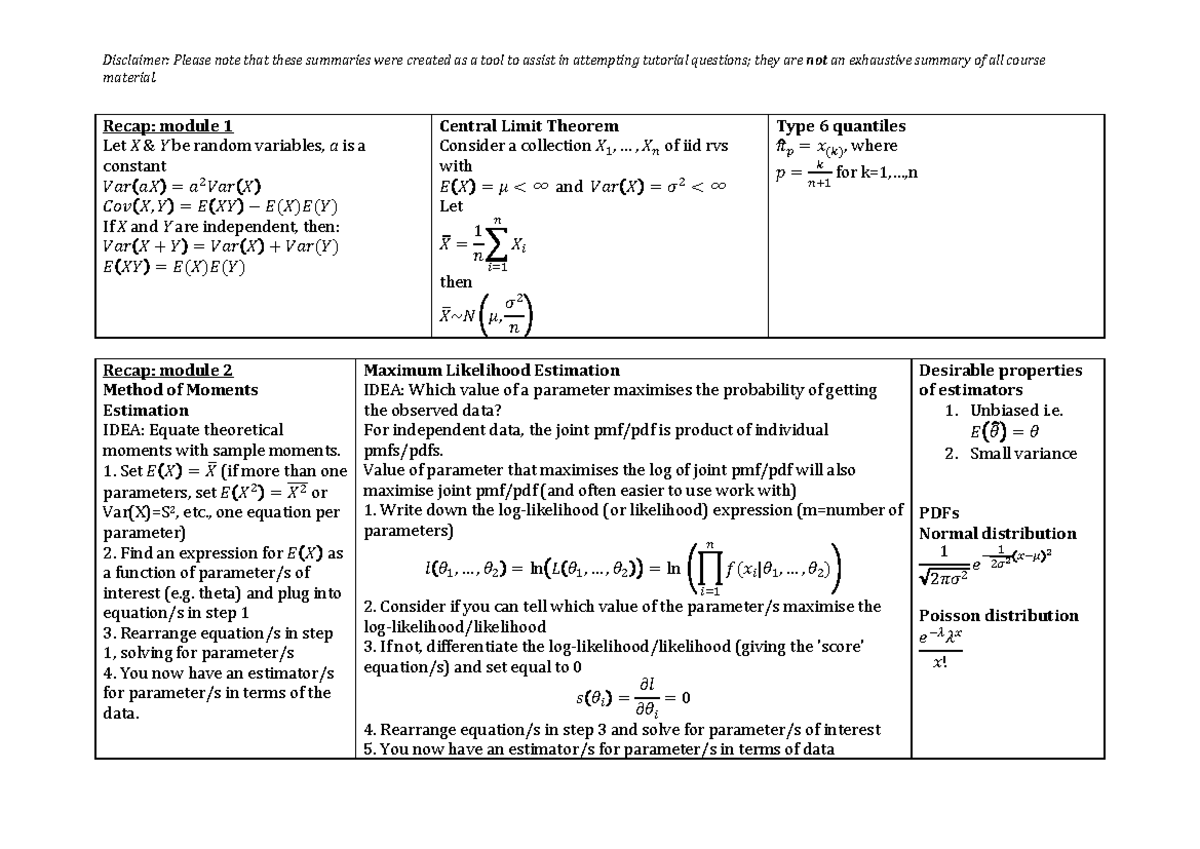 Miro Whiteboard Recaps - material. **Recap: module ** Let X & Y be ...