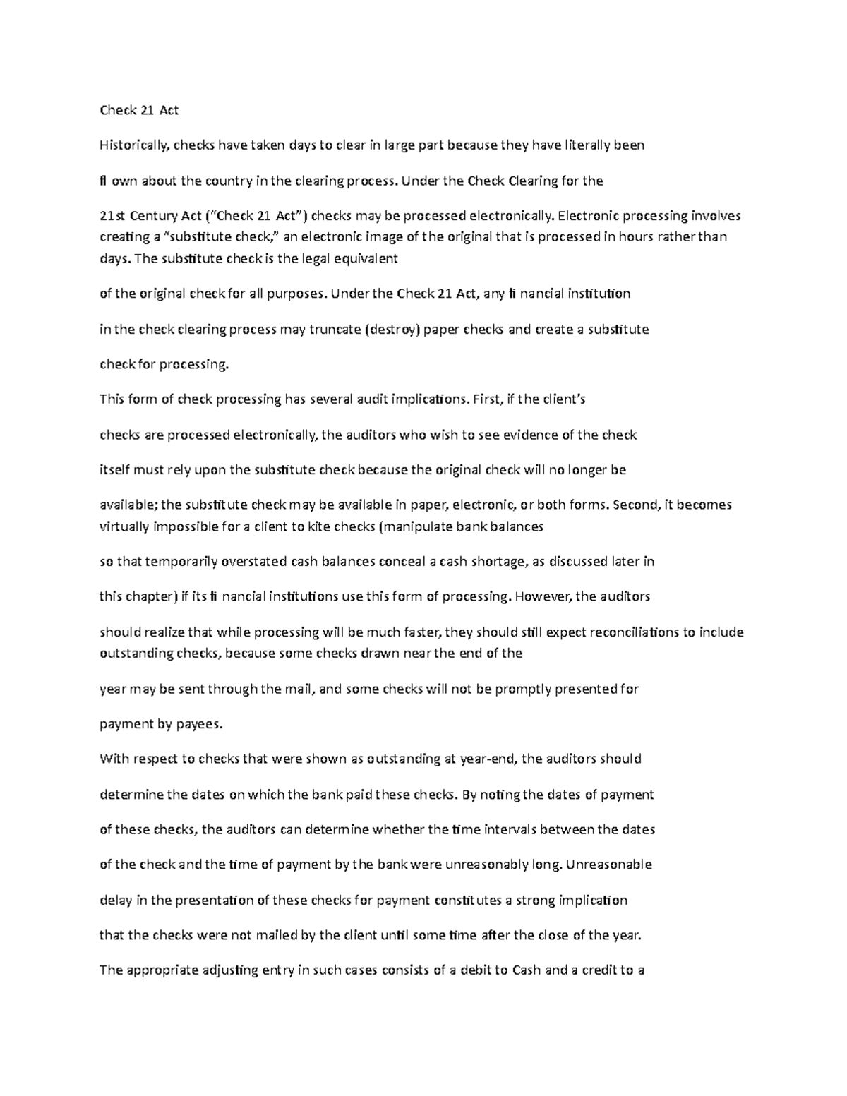 Check 21 Act - Check 21 Act Historically, checks have taken days to ...