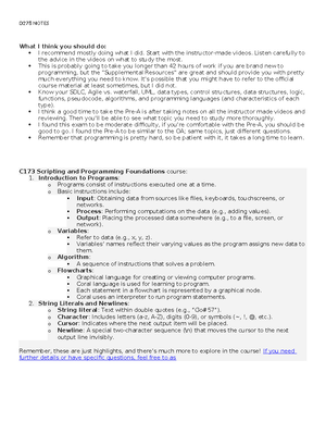 C173 Scripting and Programming foundations study questions - C173 study ...