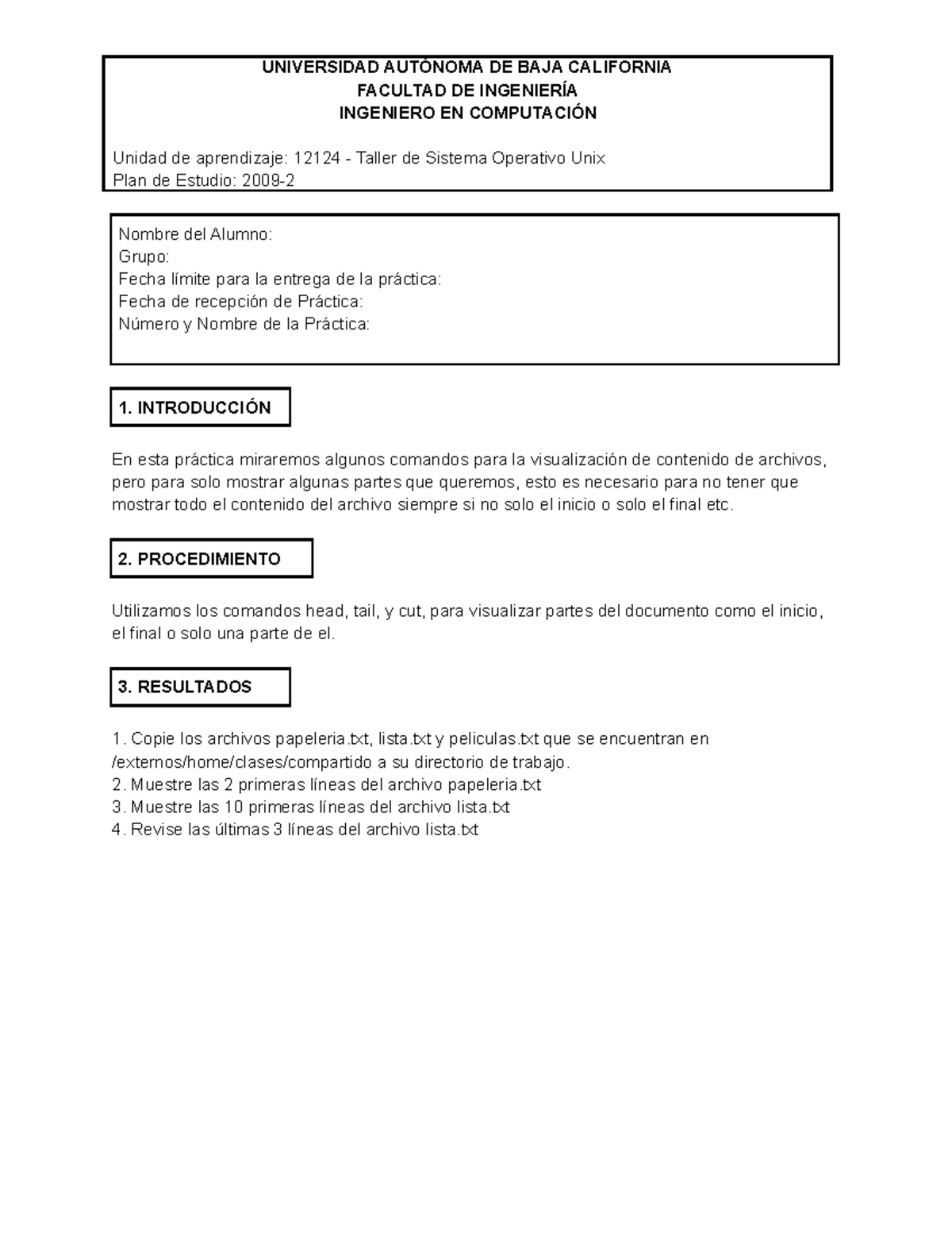 Practica 7 unix - Apuntes 7 - UNIVERSIDAD AUTÓNOMA DE BAJA CALIFORNIA ...