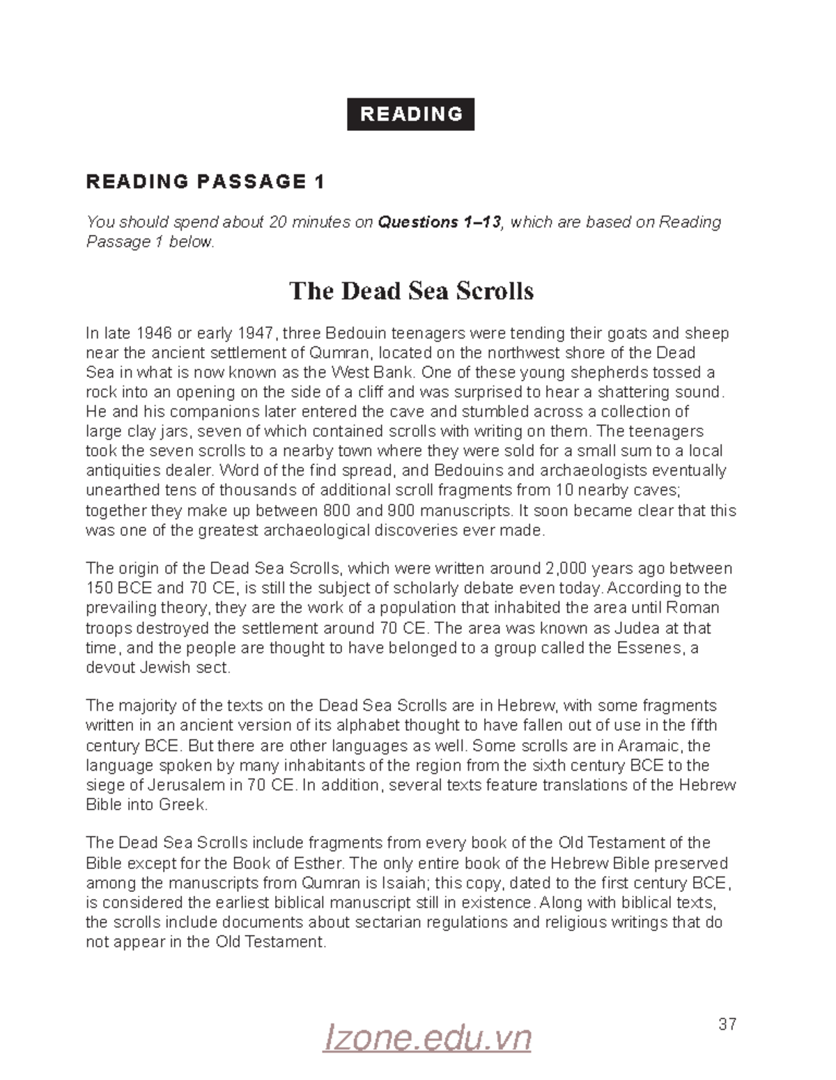 Reading - English rất hay - 37 R E A D I N G READING PA SSA G E 1 You ...