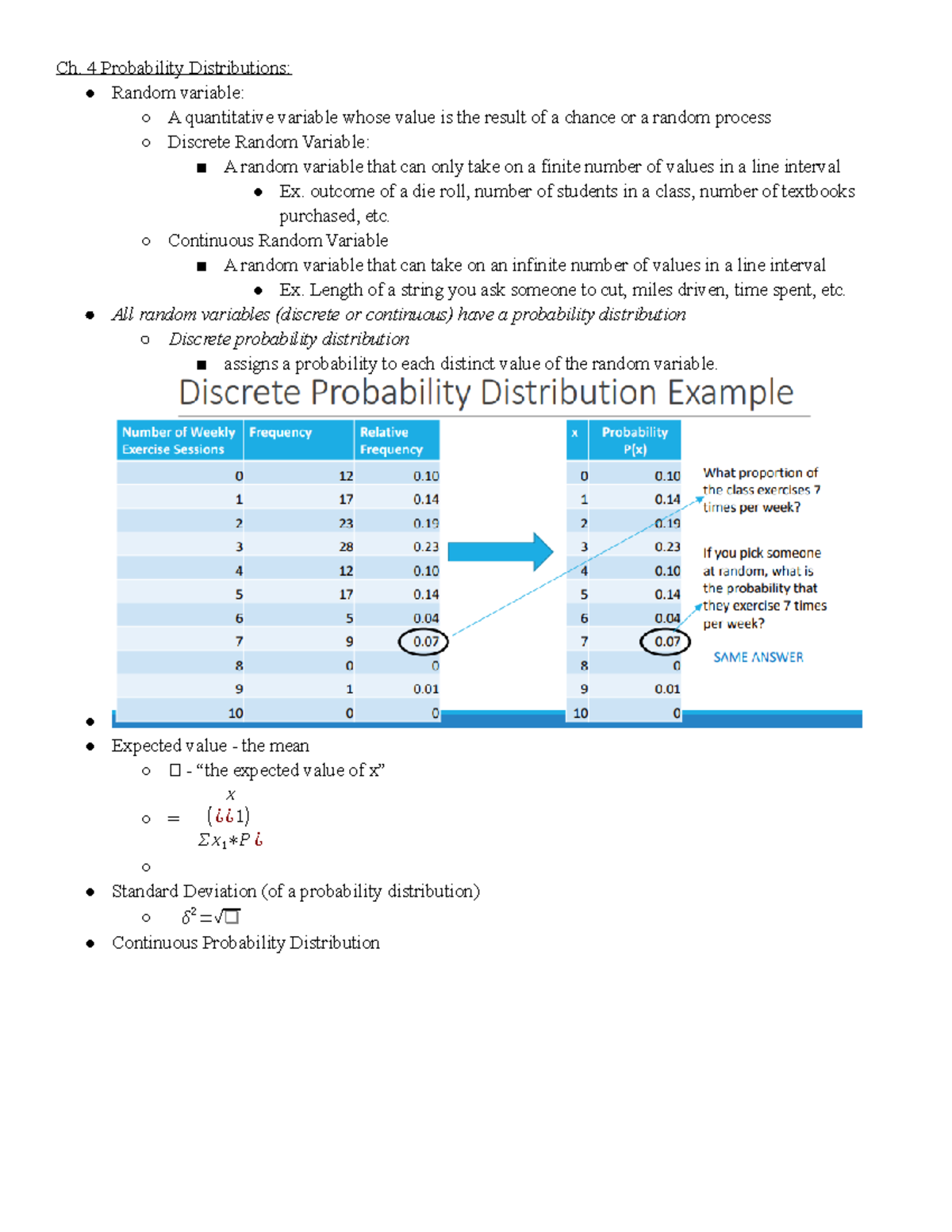 Ch. 4 Probability Distributions - Ch. 4 Probability Distributions ...