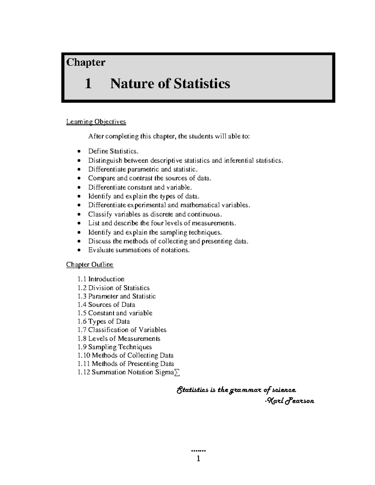 Math 121 Chapter 1 Nature Of Statistics 1 Learning Objectives After Completing
