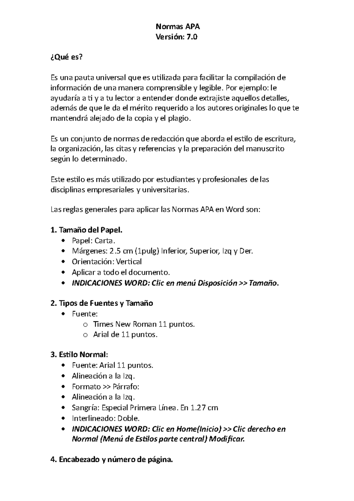 Notas de Normas APA-1 - ... - Normas APA Versión: 7. ¿Qué es? Es una ...