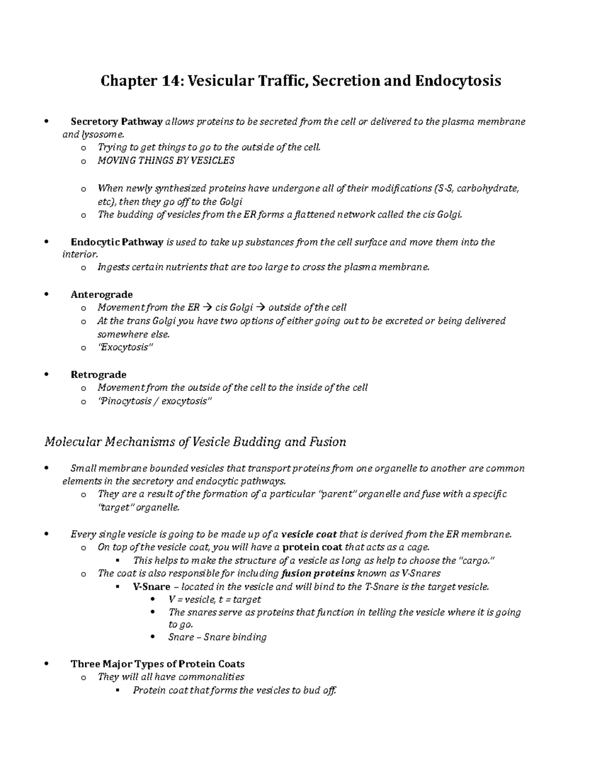 Chapter 14 Outline - Summary The World of the Cell - Chapter 14 ...